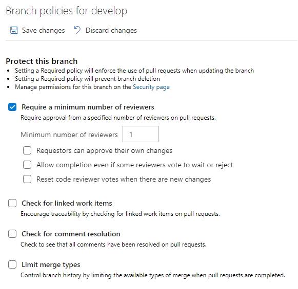 Require Pull Requests in Azure Repos | calebmcelrath.com Require Pull Requests in Azure Repos | calebmcelrath.com